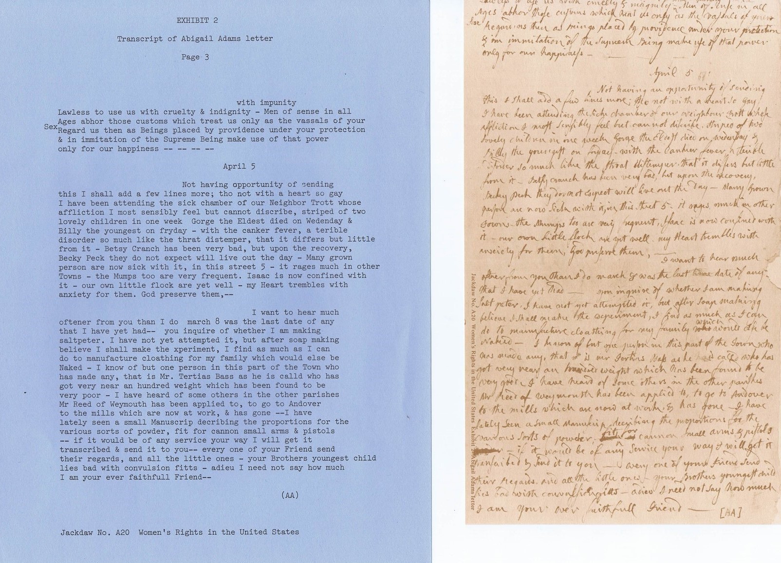 Adams letter page 3 – Williamstown Historical Museum